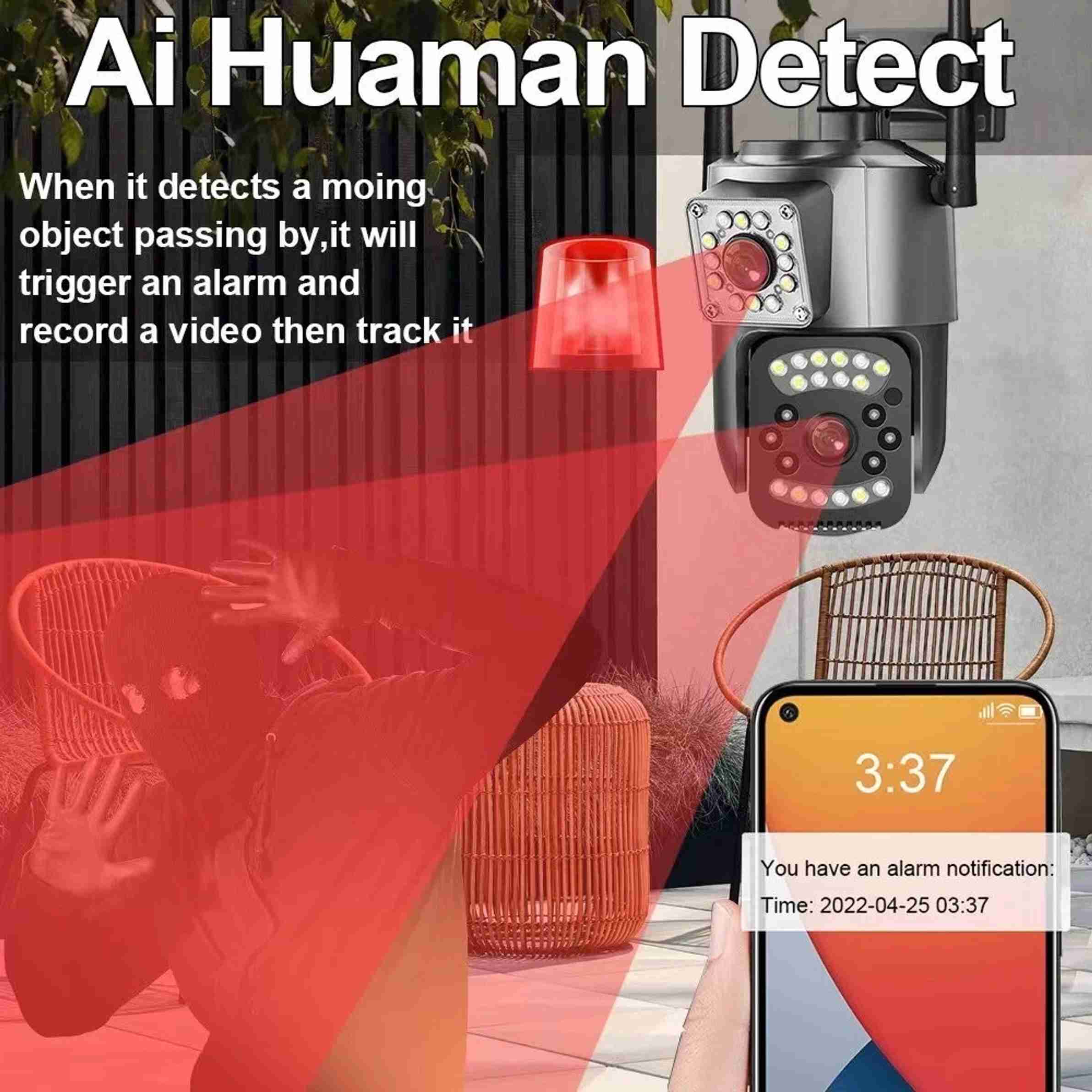 SROPX WiFi CCTV Camera 1080P Full HD Dual Lens Outdoor Waterproof ...