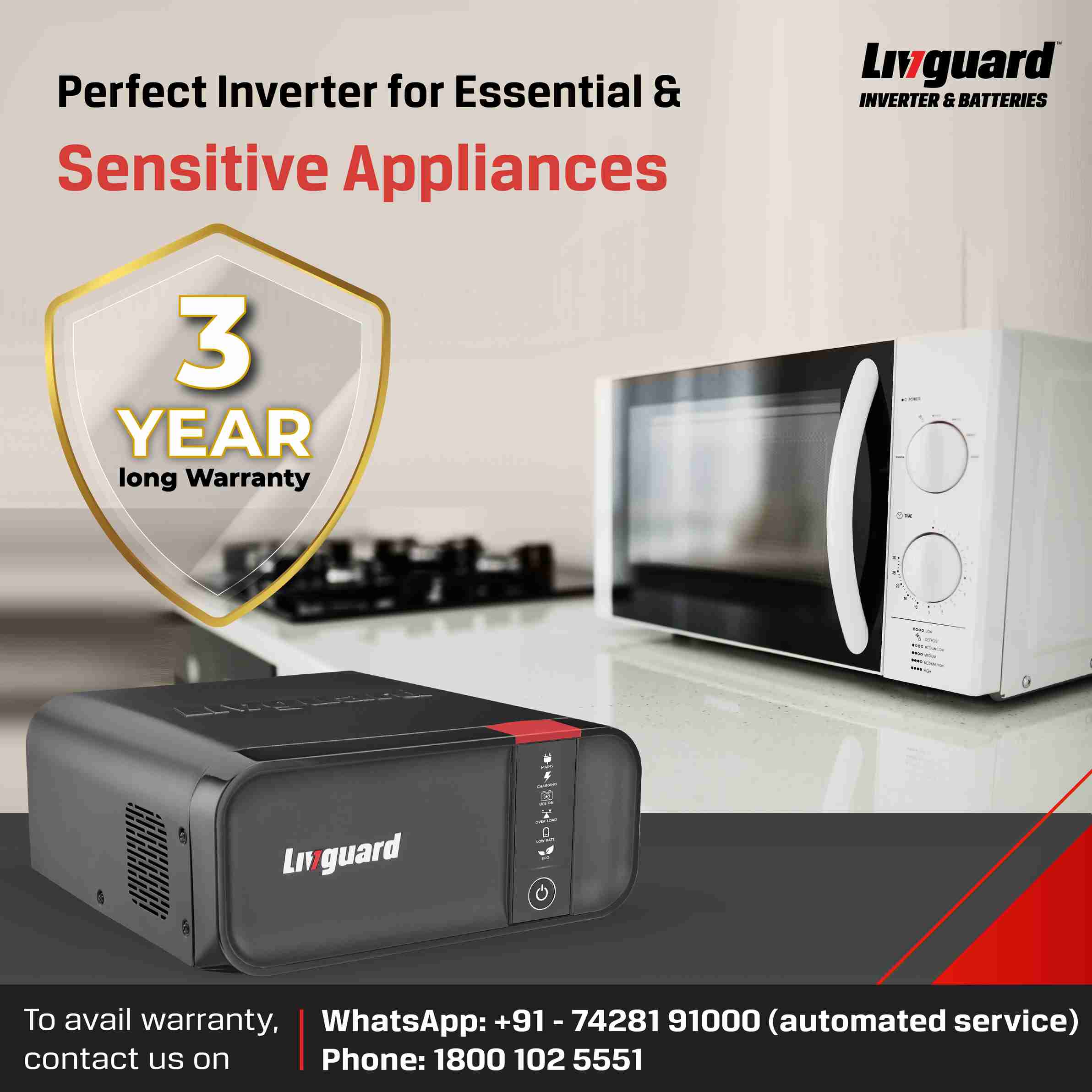 Livguard 900 VA Star 900VA/ 12V with 3 Year Warranty Pure Sine Wave ...