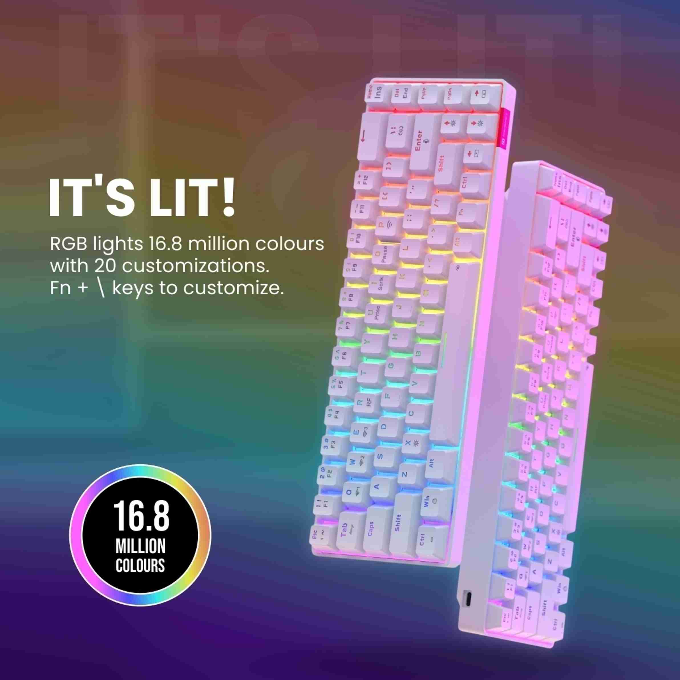 Portronics POR 1880 Bluetooth, Wireless Standard Gaming Keyboard ...