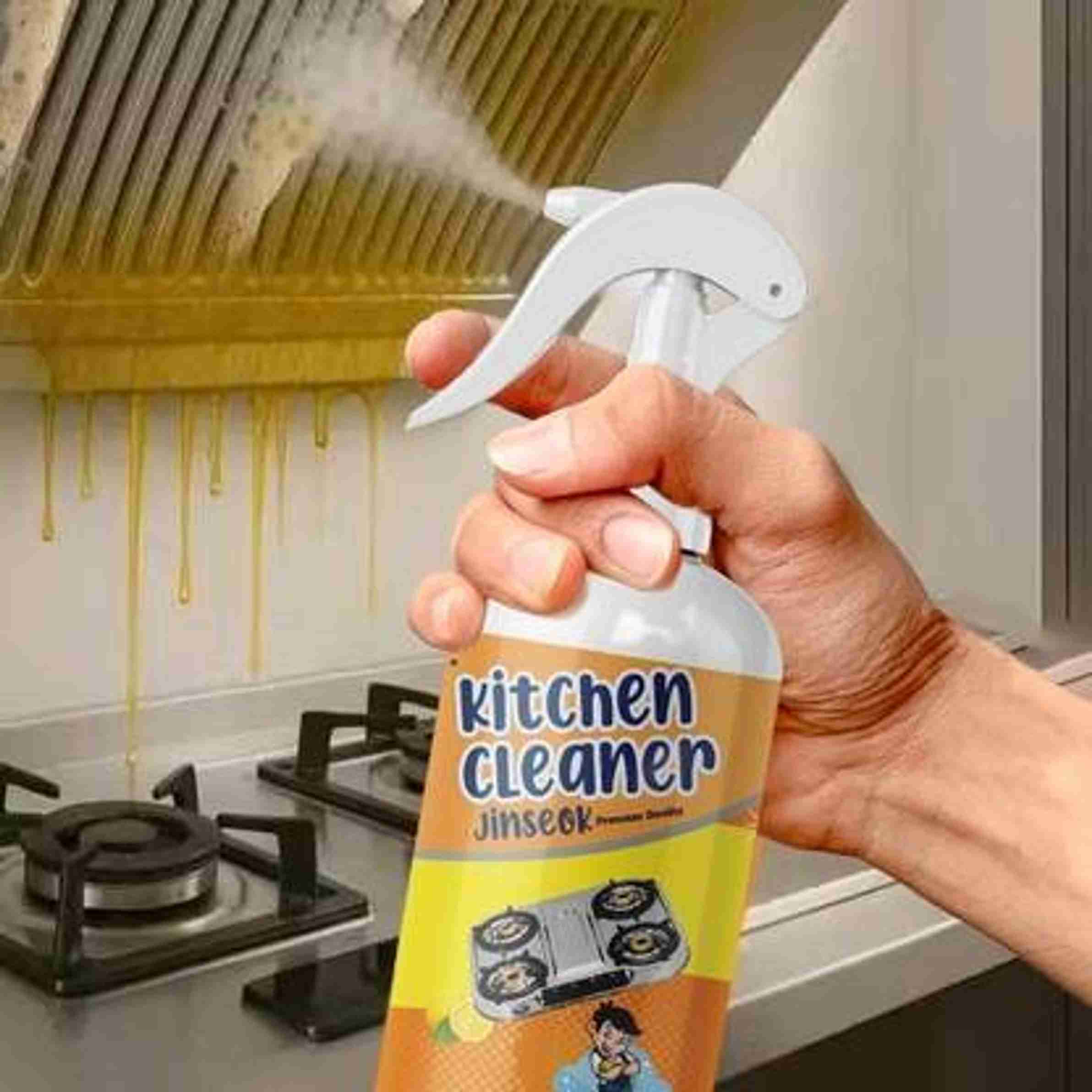JINSEOK Kitchen Oil & Grease Stain Remover Spray Degreaser Kitchen ...
