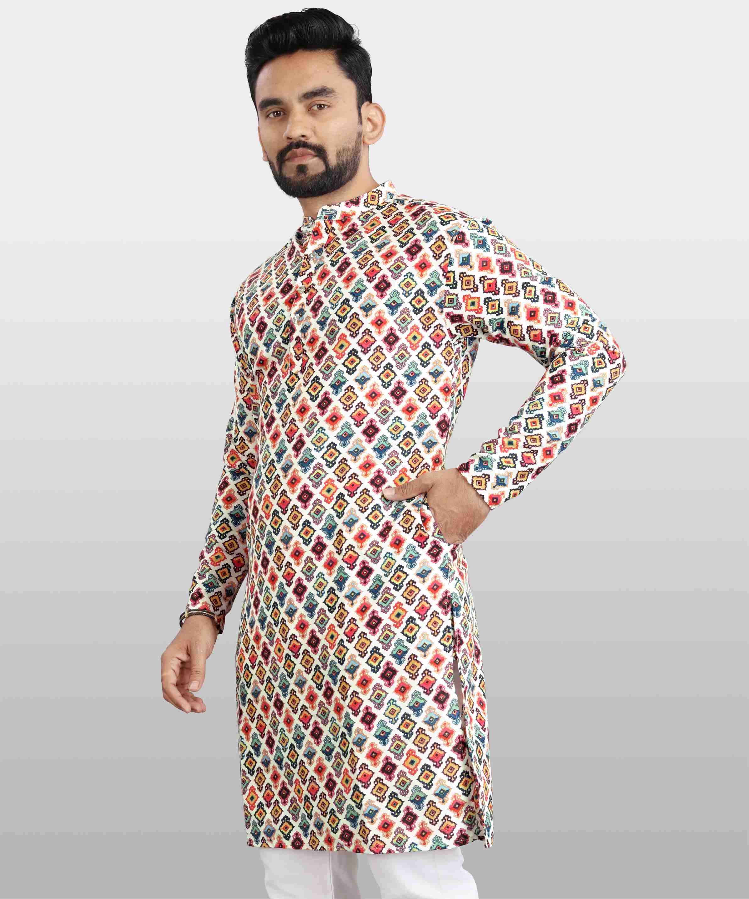 VeBNoR Men Printed Straight Kurta - Buy VeBNoR Men Printed Straight ...