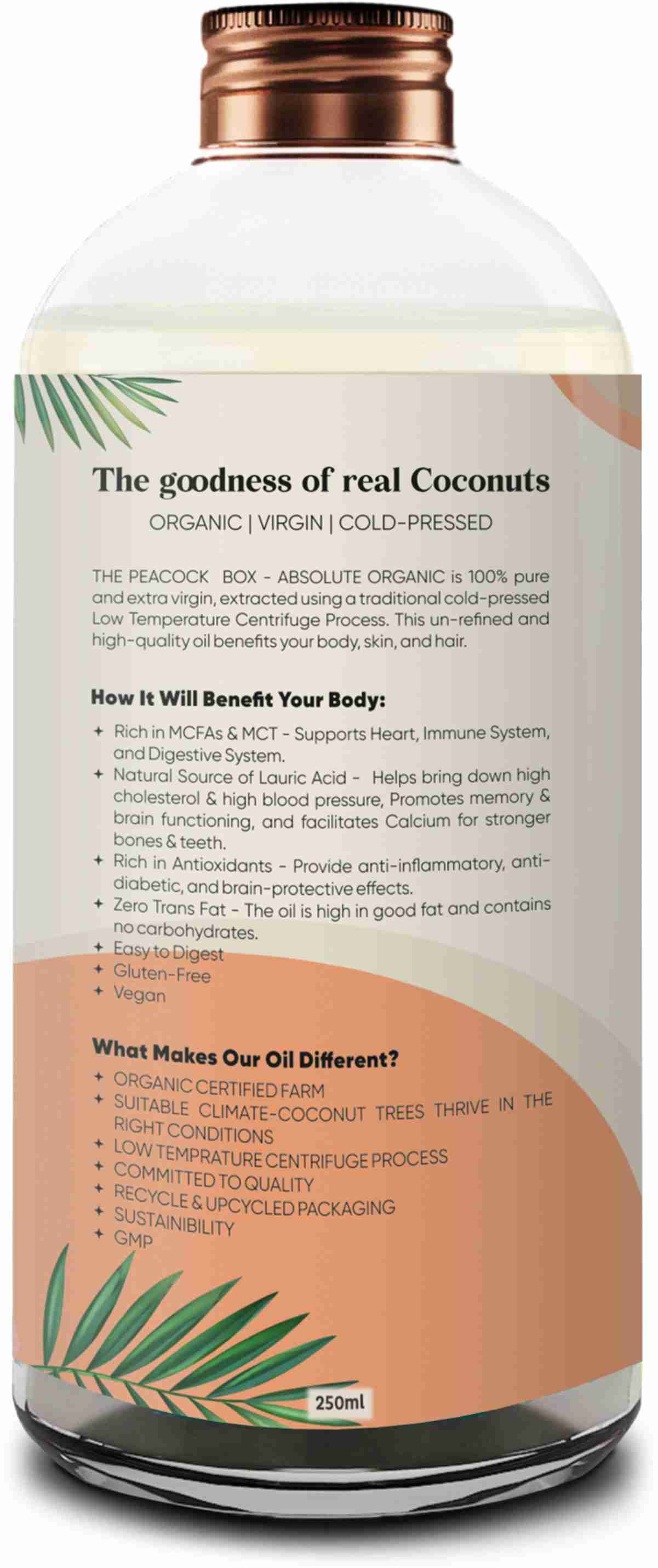 THE PEACOCK BOX 100% Organic Pure Cold pressed Extra Virgin Edible ...