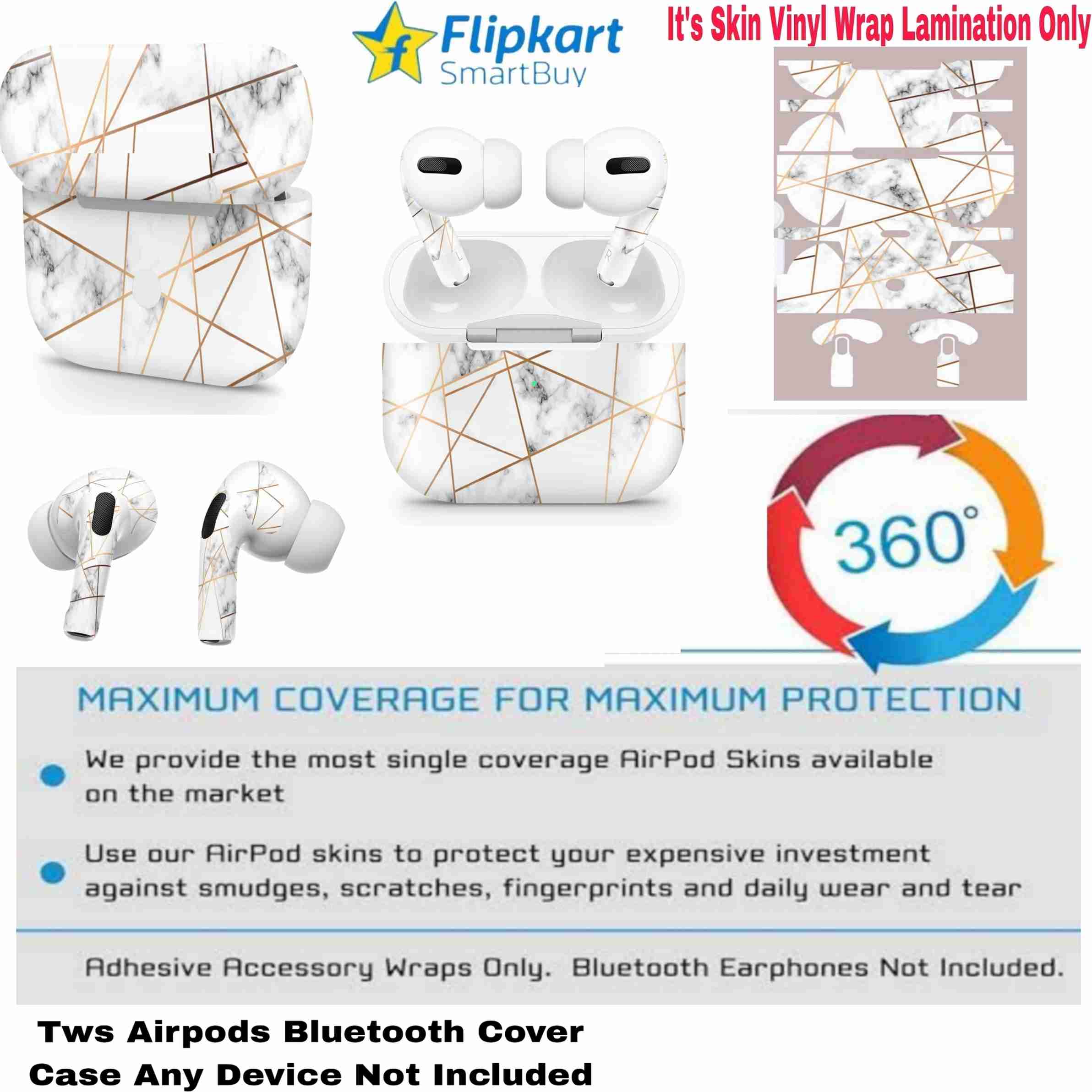 Flipkart SmartBuy AIRPOD PRO SKIN GOLD MARBLE(TWS AIRPOD DEVICE NOT ...