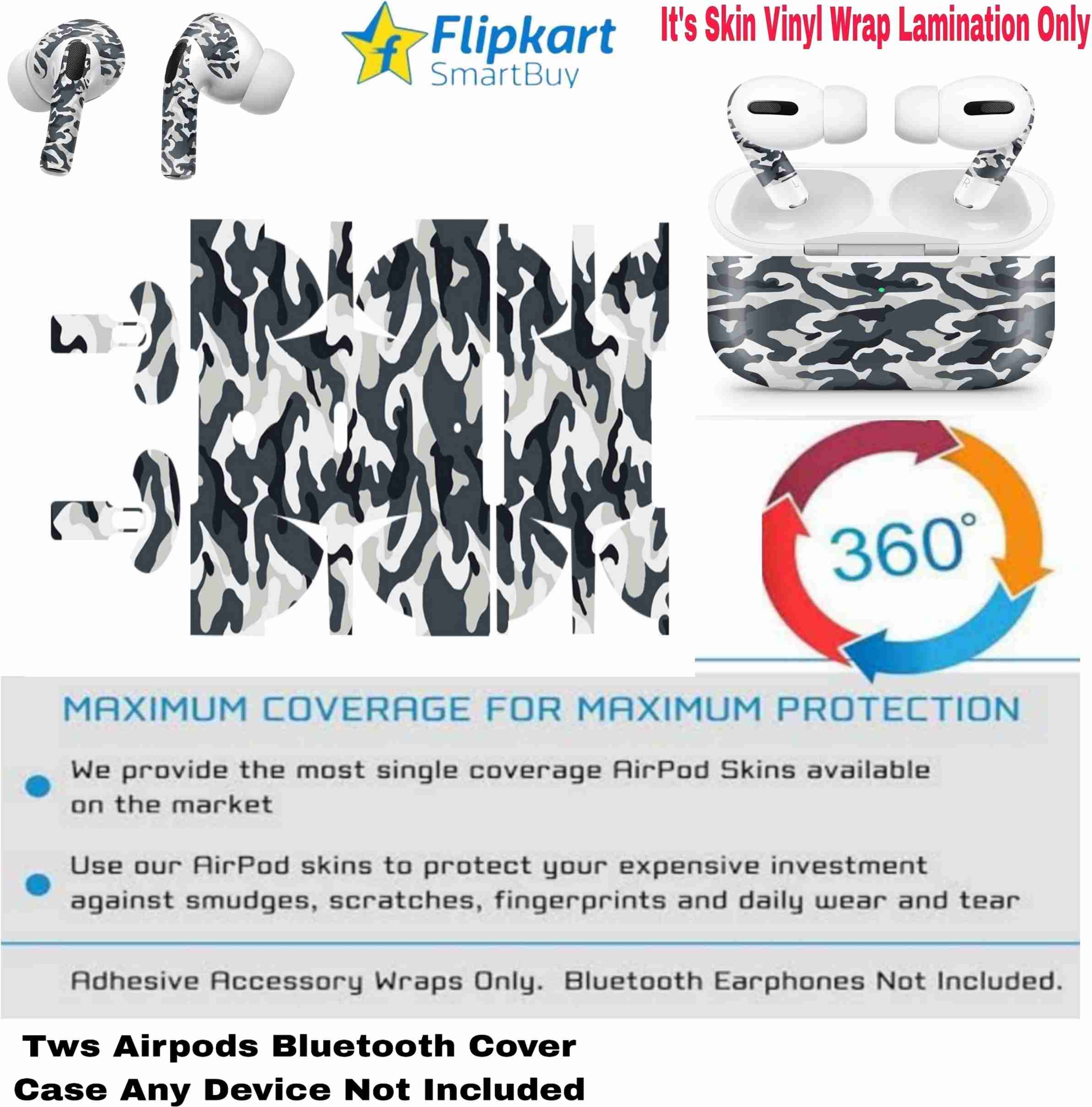 Flipkart SmartBuy airpod pro skin tws airpod pro skin camouflage shade ...