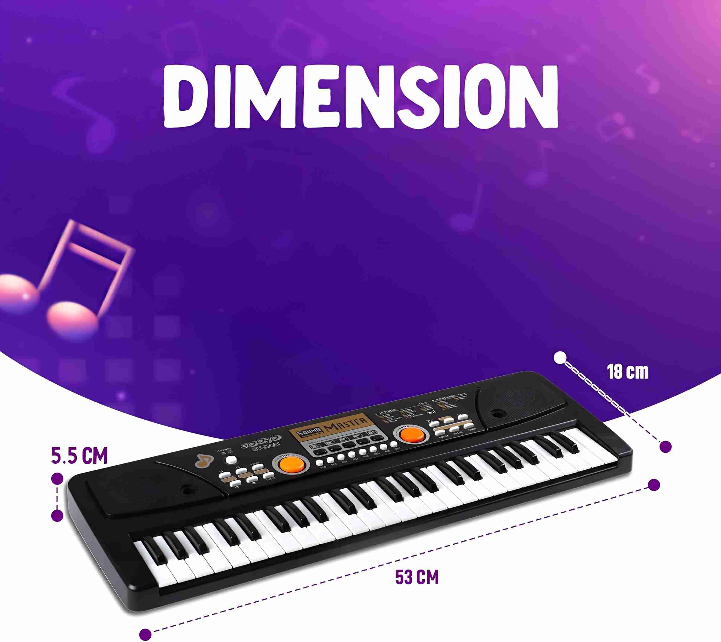 Just97 49-Keys Musical Keyboard Piano with Mic for Kids Analog Portable ...