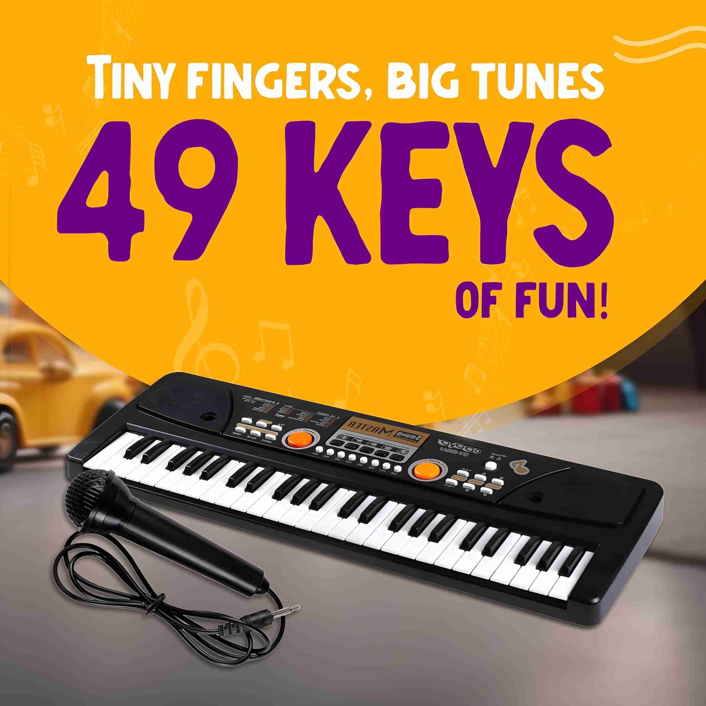 Just97 49-Keys Musical Keyboard Piano with Mic for Kids Analog Portable ...