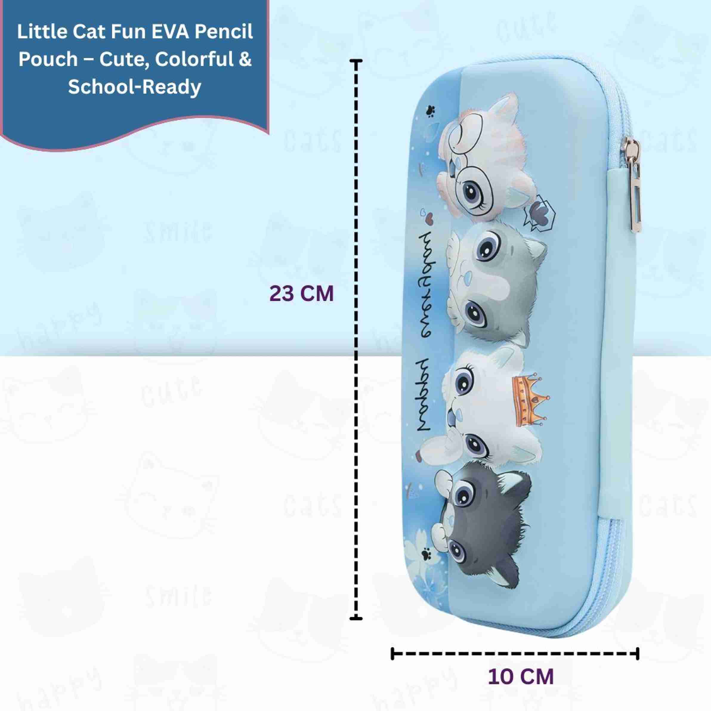 Flipkart.com | Givni Mart 3D Blue Cat Embossed Pencil Pouch for Kids ...