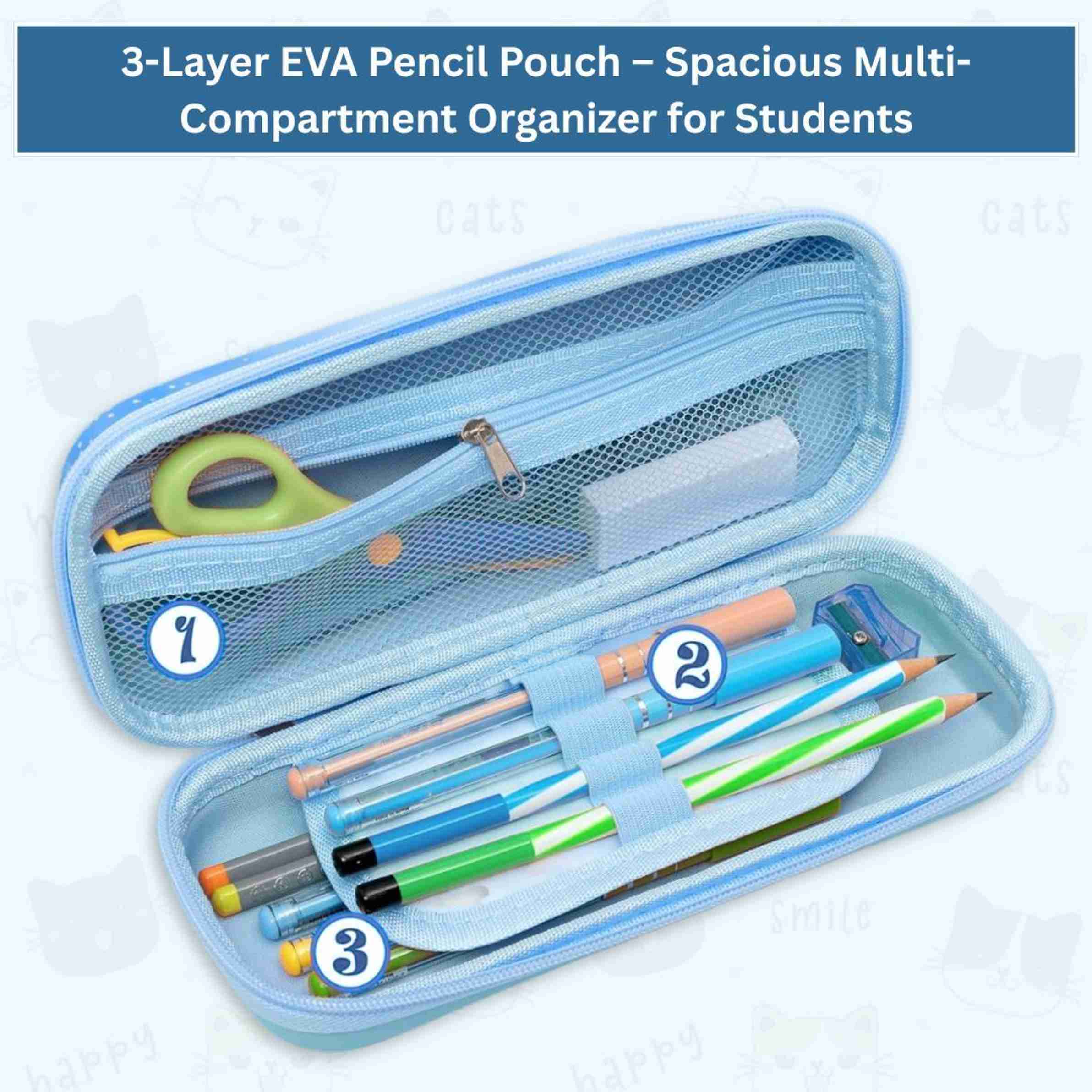 Flipkart.com | Givni Mart 3D Blue Cat Embossed Pencil Pouch for Kids ...