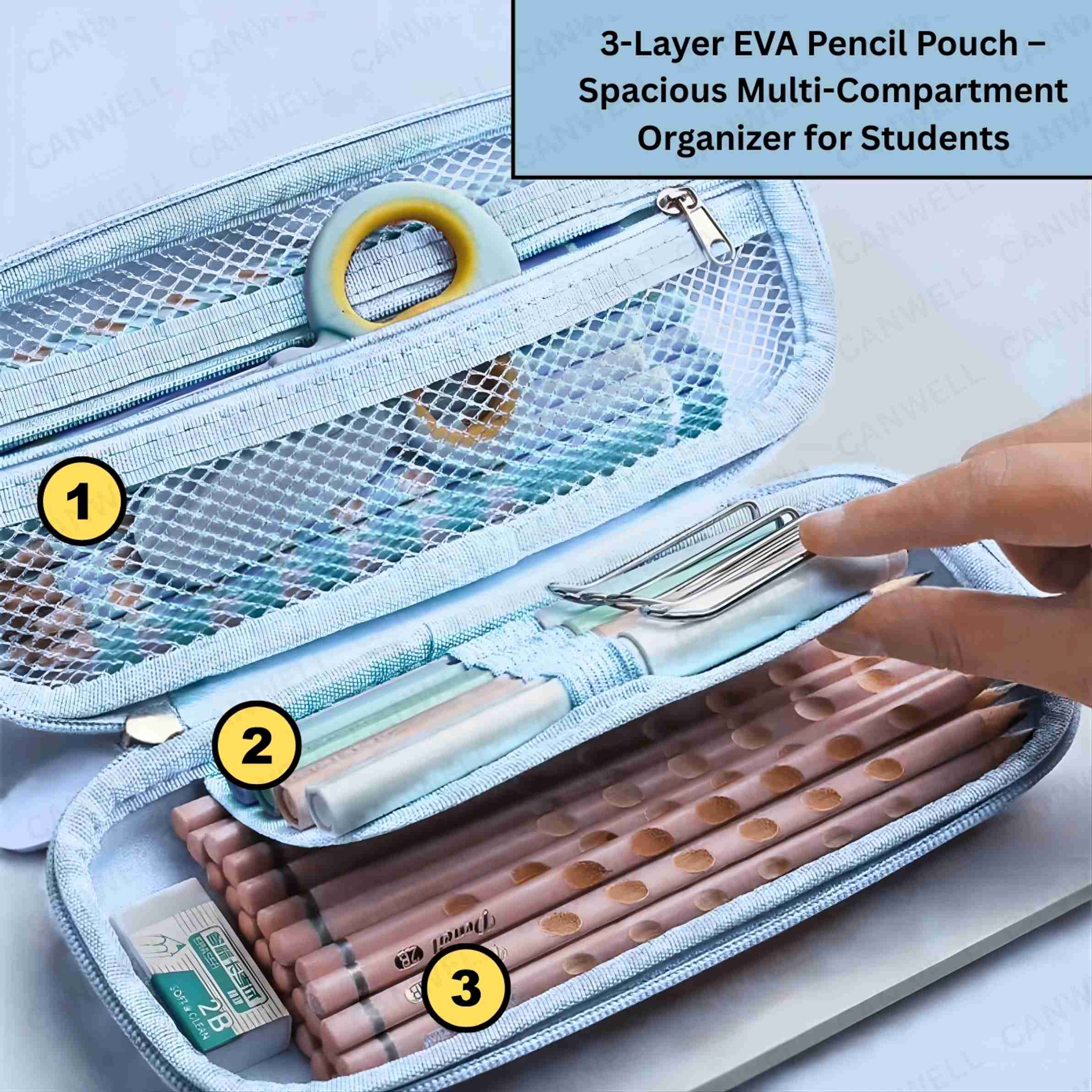 Flipkart.com | CANWELL 3D Blue Ice Pencil Case - EVA Pencil Pouch for ...
