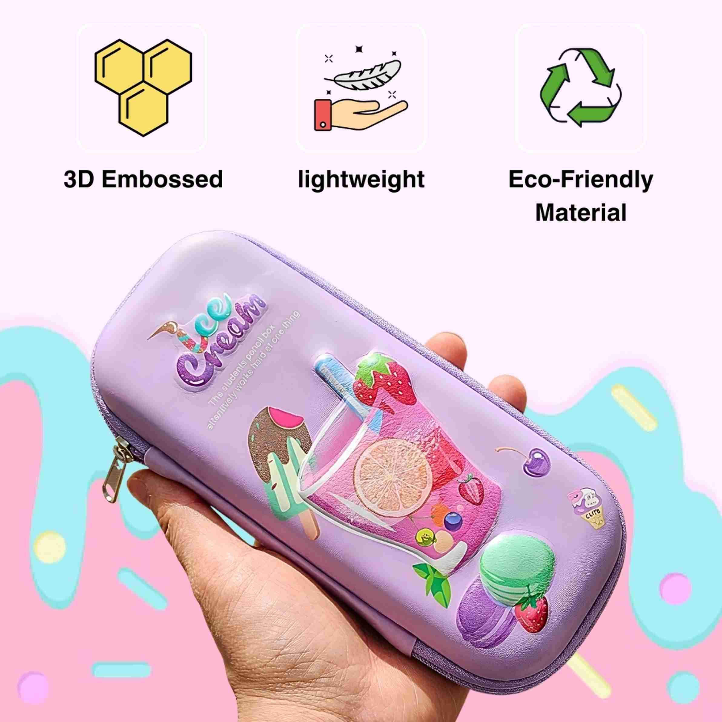 Flipkart.com | ALCANTARA Ice Cream-P690 Embossed Art Art EVA Pencil Box ...