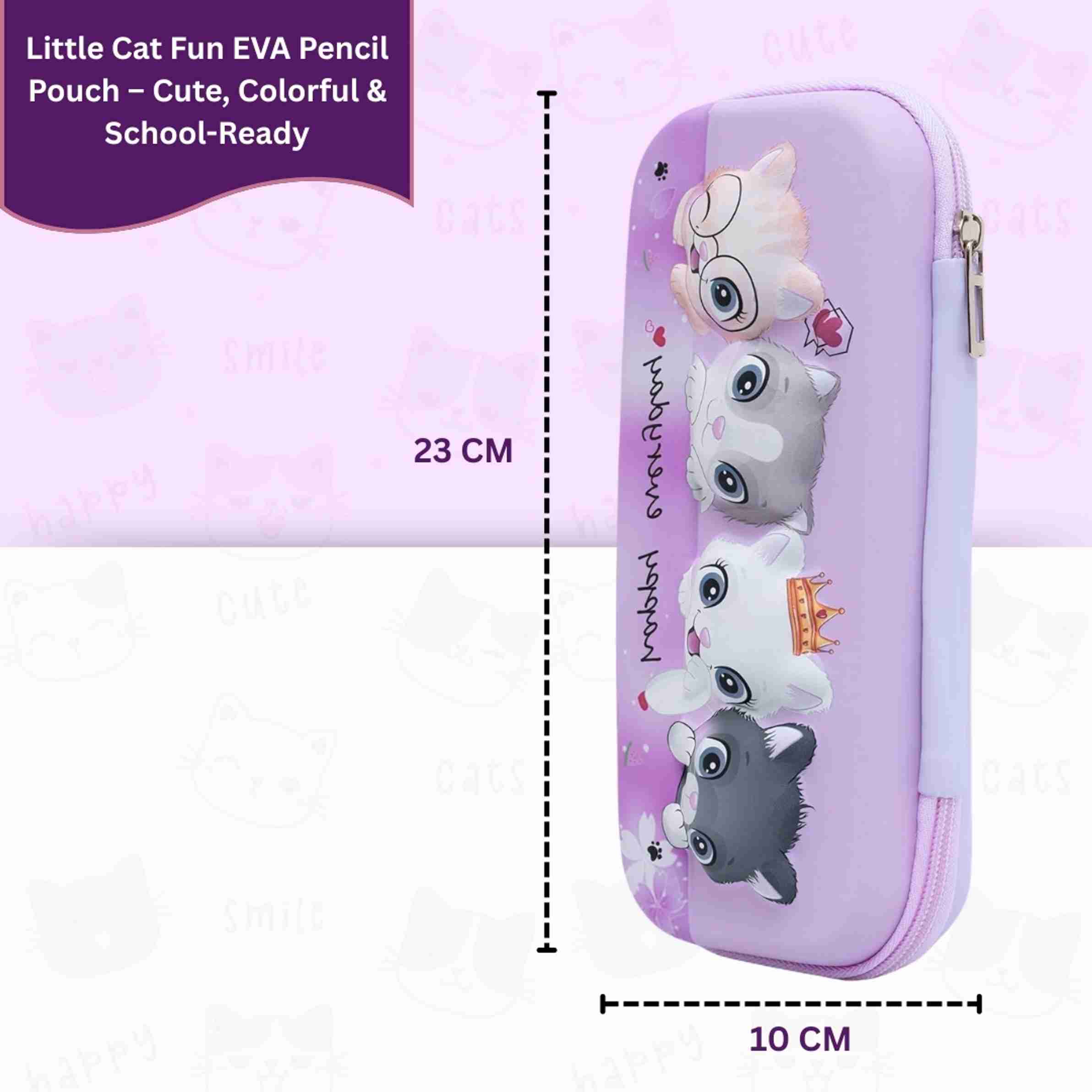 Flipkart.com | ALCANTARA Cat-PR508 Embossed Art Art EVA Pencil Box - Pouch