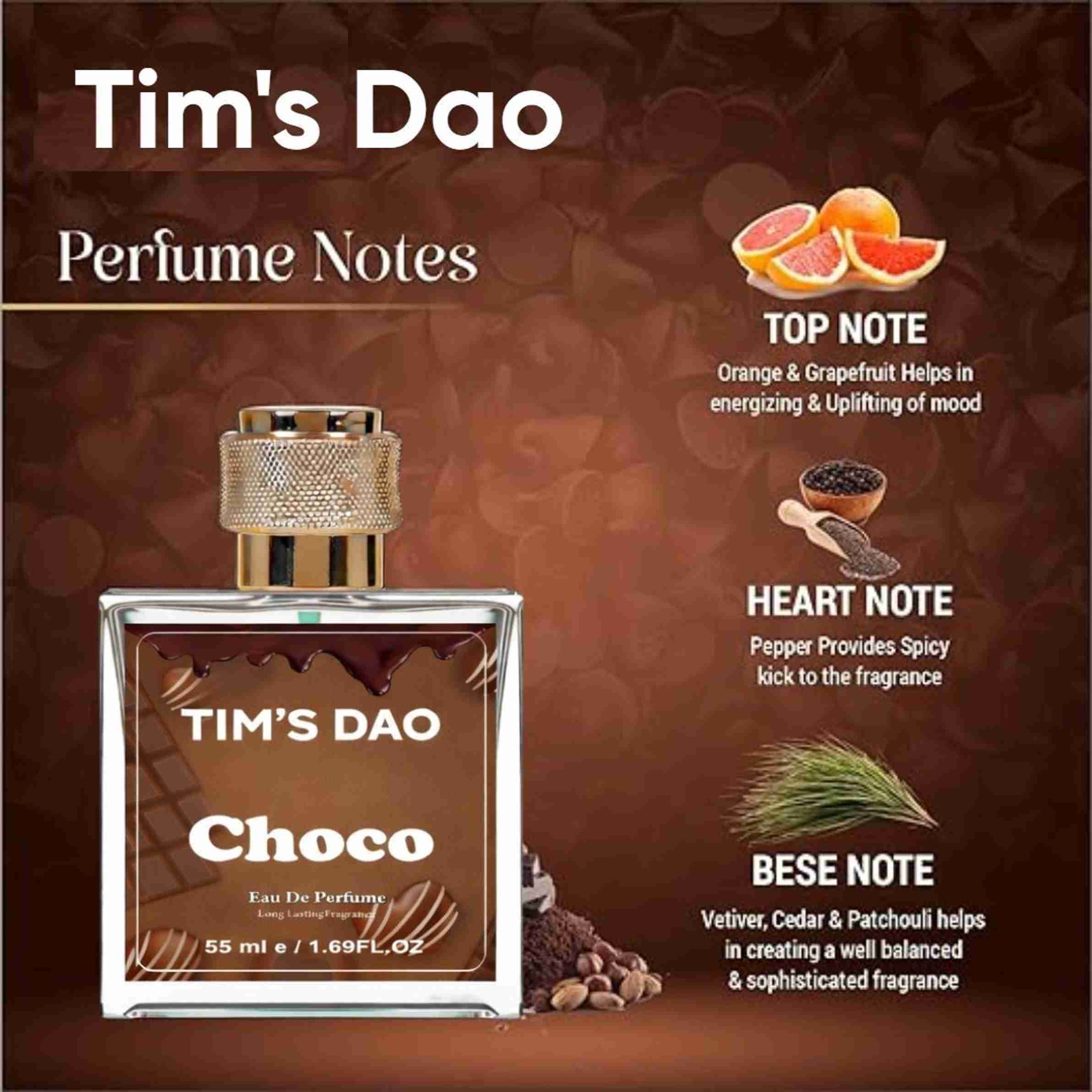 Buy TIM'S DAO Chocolate Perfume Classic Sweet Long Lasting EDP N10 Eau ...