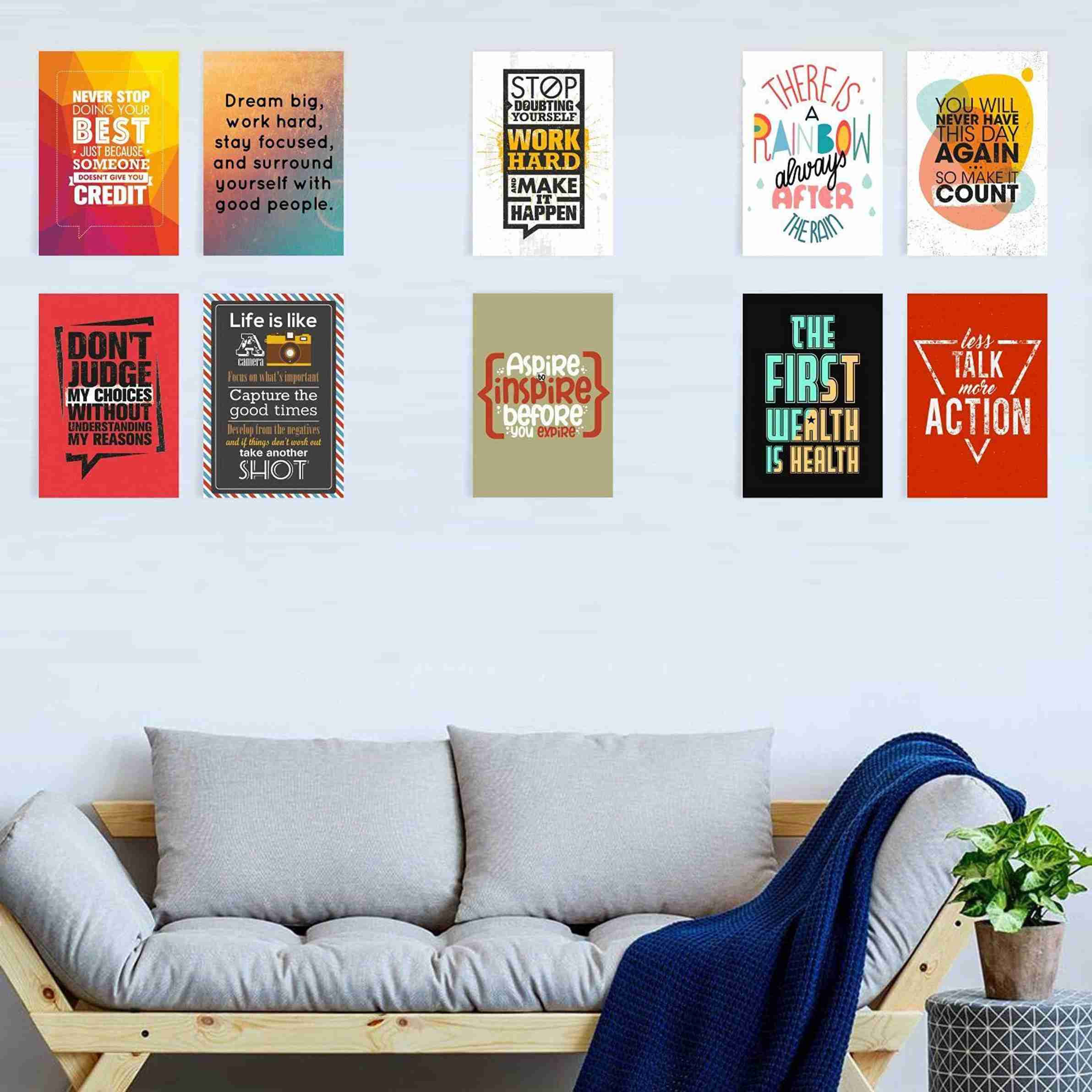 Quote and Motivational Poster Set of 10 (Size 45 x 30 cm )d28 Paper ...