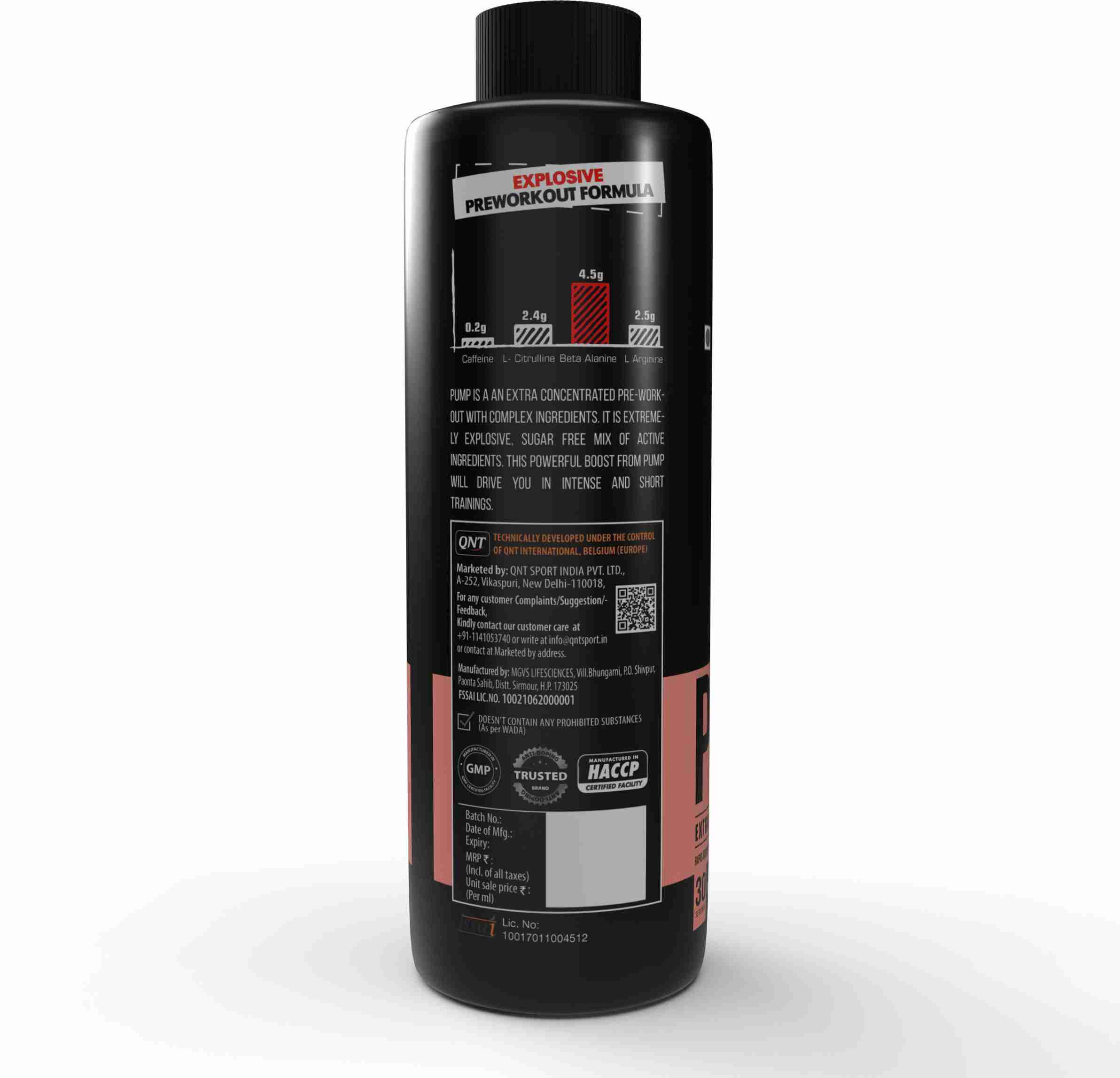 QNT Pump Explosive Liquid Pre-Workout | Instant Energy Drink, Builds ...