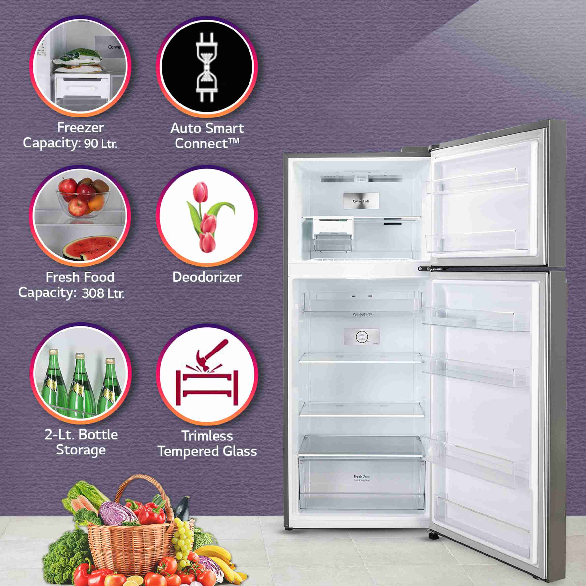 LG 398 L Frost Free Double Door 2 Star Convertible Refrigerator Online ...
