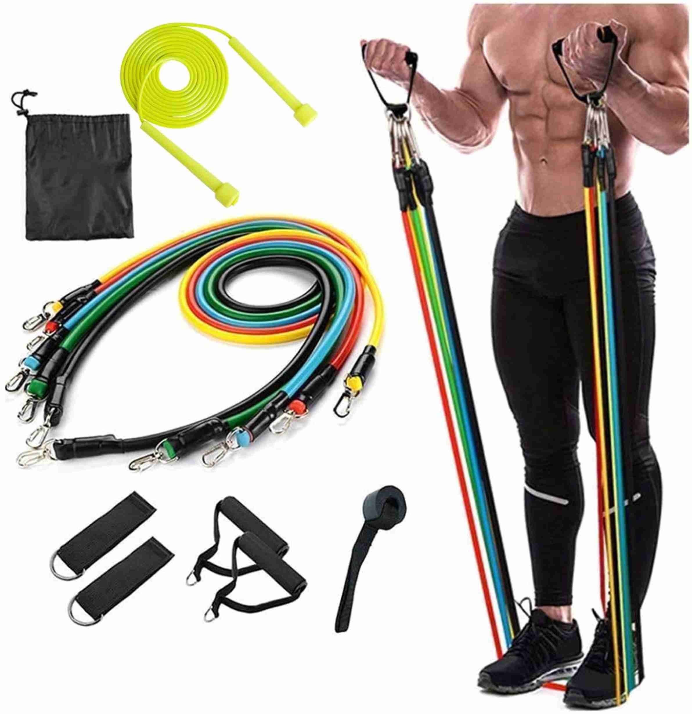 FINNEST Gym Power Set for Workout Resistance Band Rope 531 Resistance ...