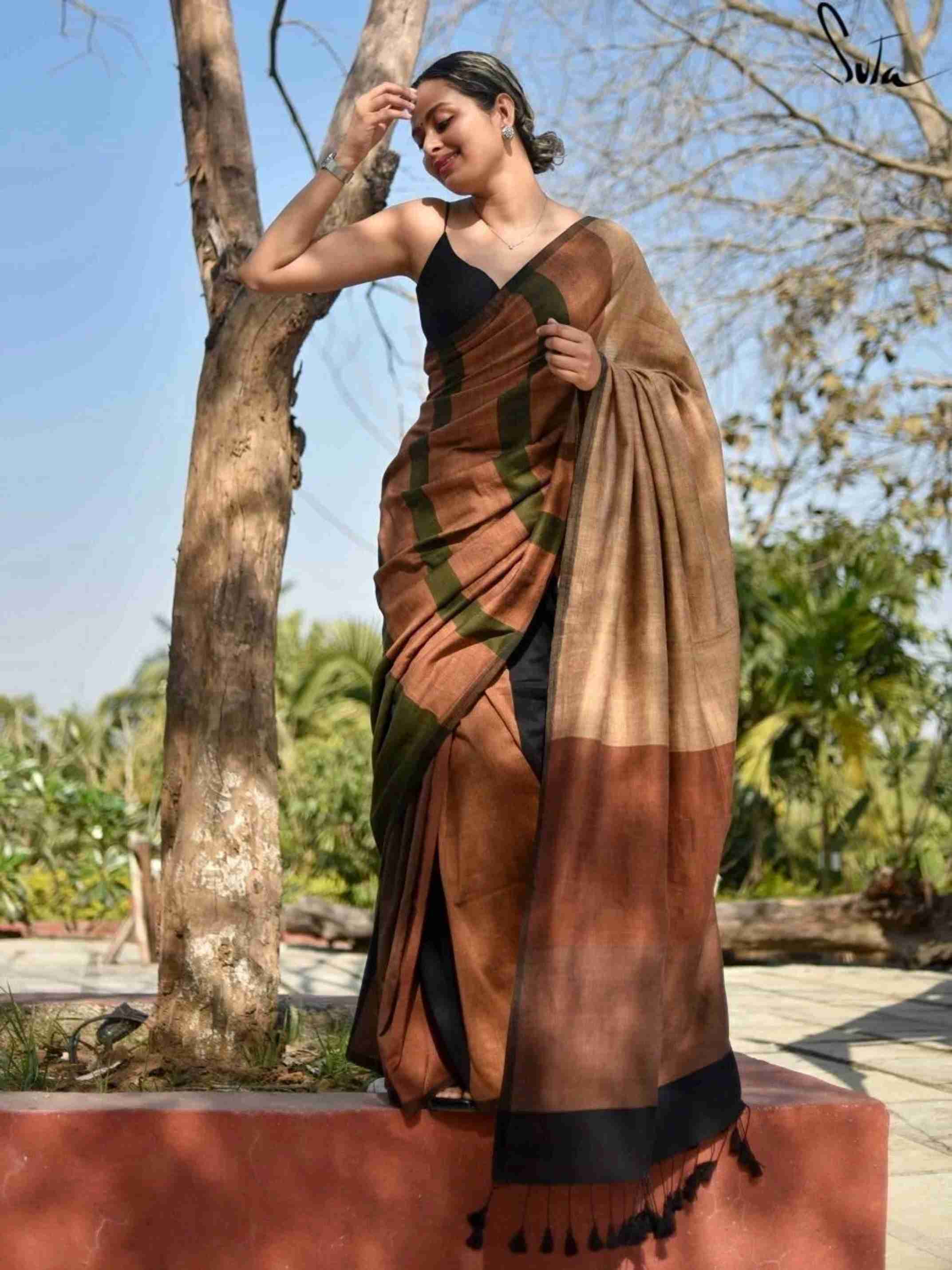 Buy Susmita Creation Printed Handloom Cotton Blend Multicolor Sarees ...
