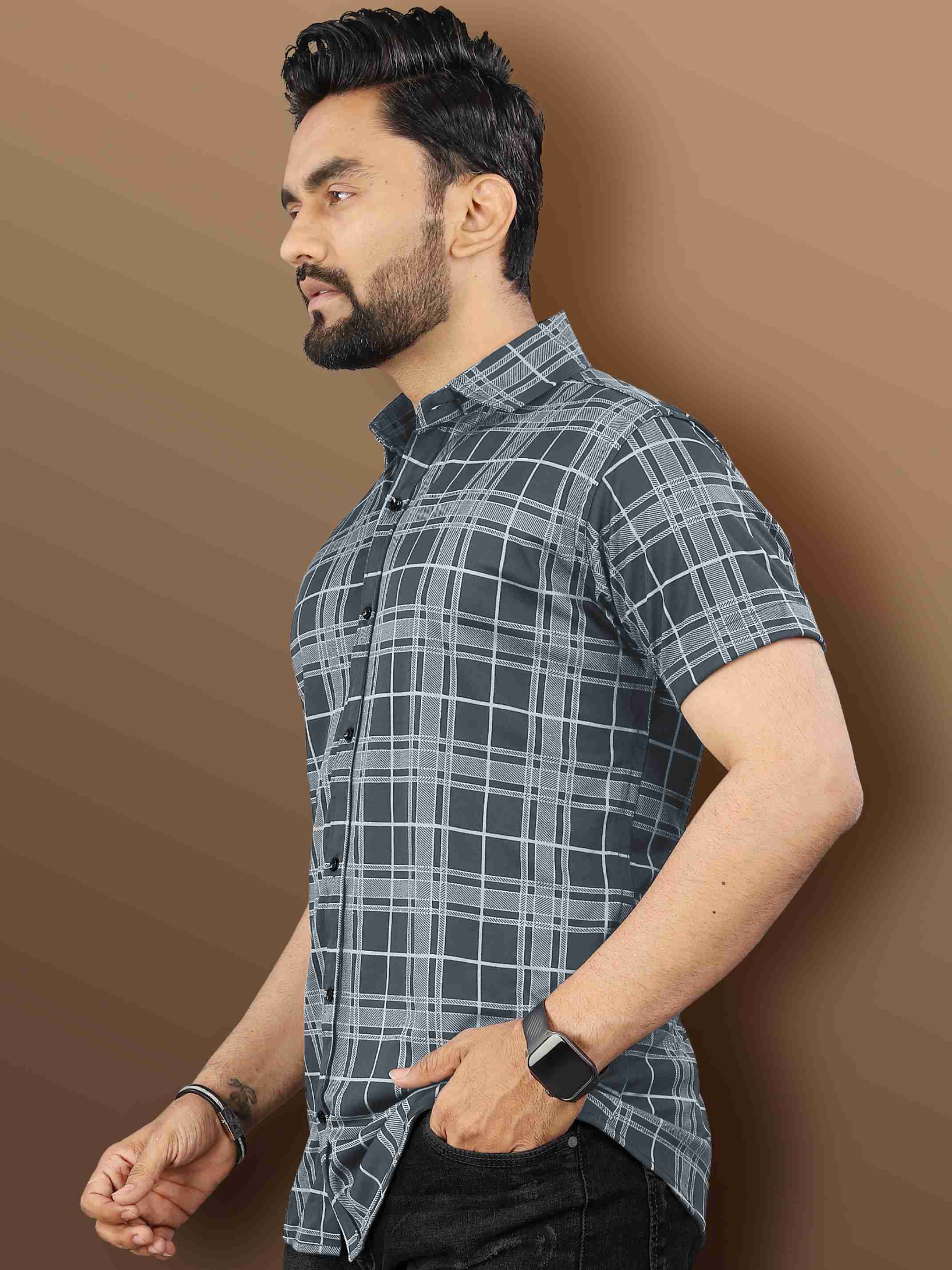 VeBNoR Men Printed Casual Grey Shirt - Buy VeBNoR Men Printed Casual ...