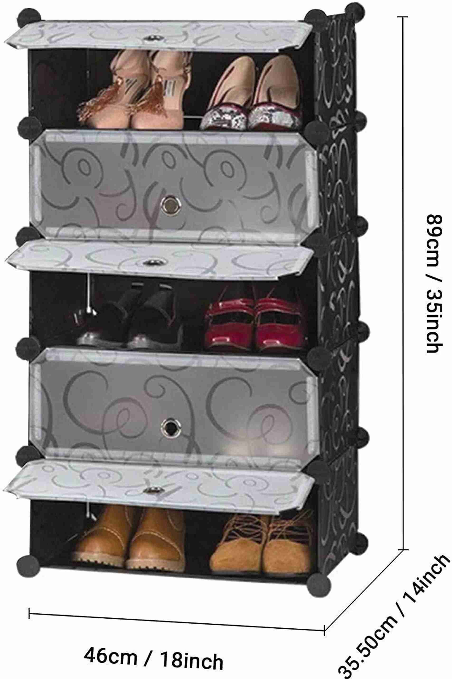 SEVVY SEVVY - Shoe Rack Steel Wire Frame with Plastic Sheet (5 Cube ...