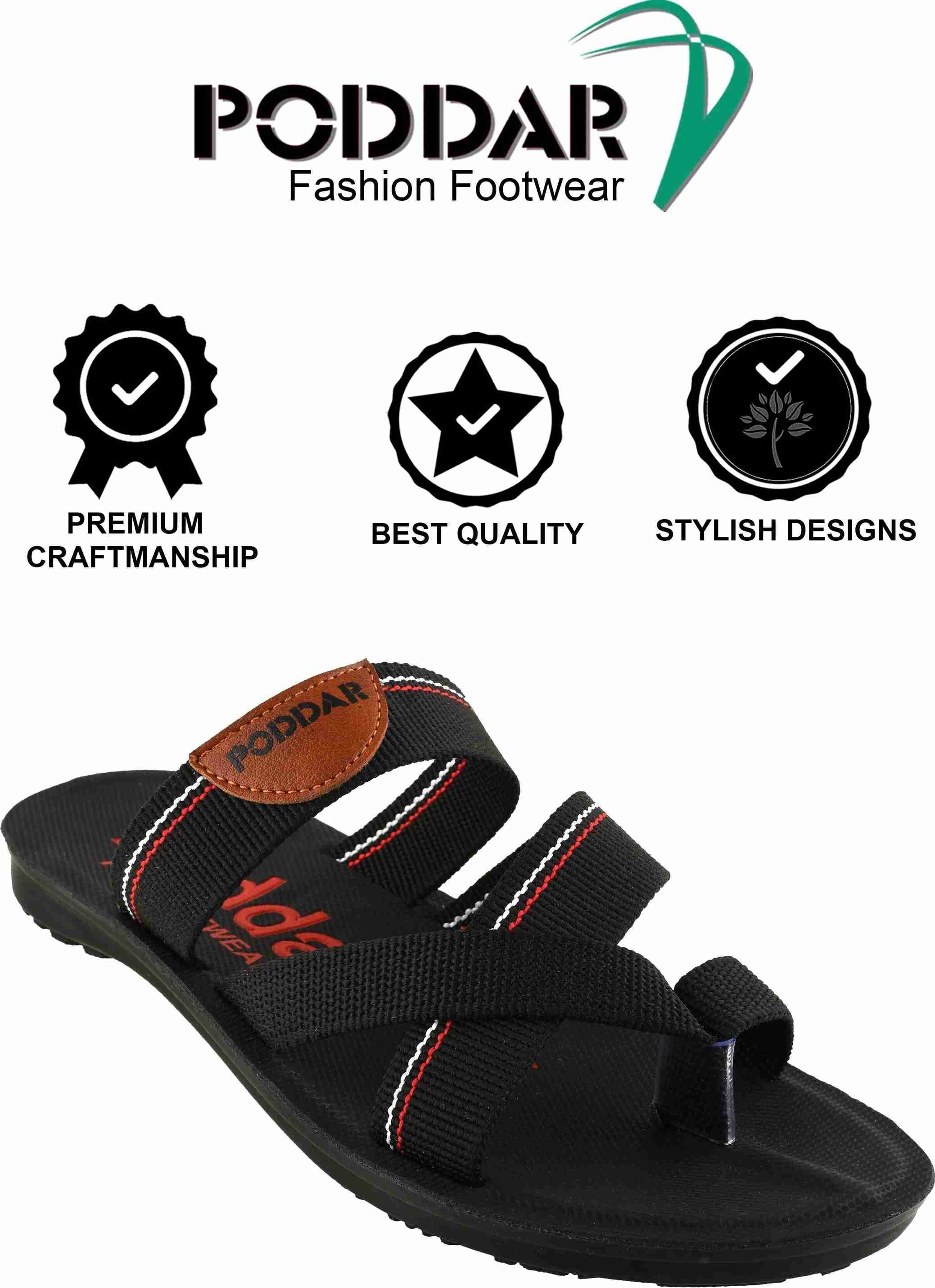 PODDAR PODDAR Black Stylish Cross-Strap Men's Sandals Men Sandals - Buy ...