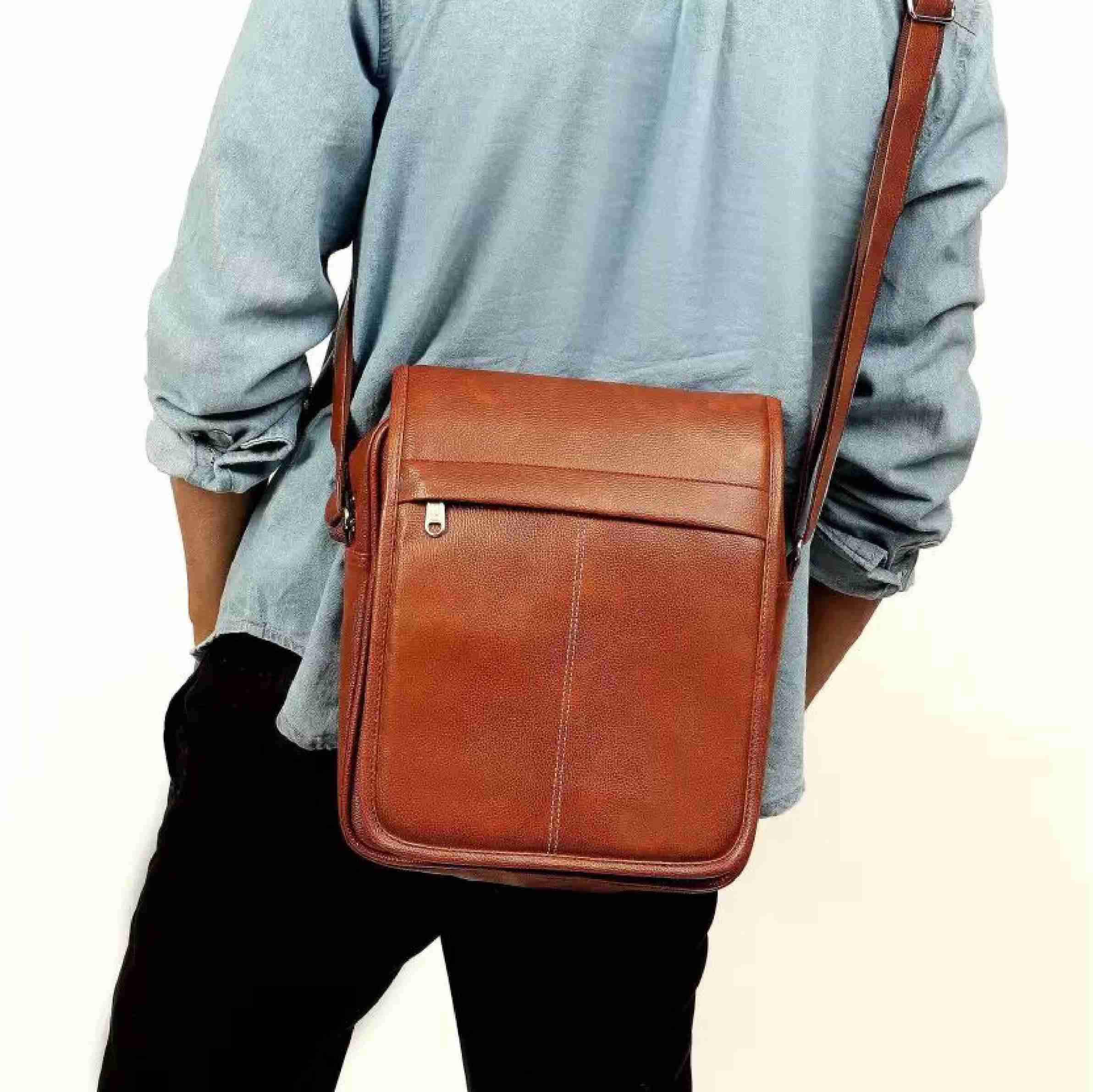 house of common Tan Sling Bag Men Sling Bag extra large TAN - Price in ...