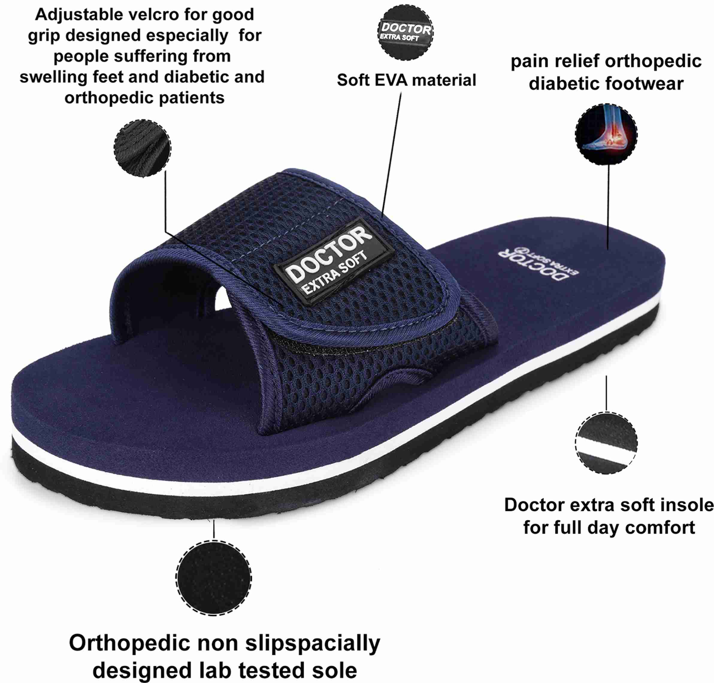 DOCTOR EXTRA SOFT Men Ortho Care Diabetic Orthopaedic Comfort Dr ...
