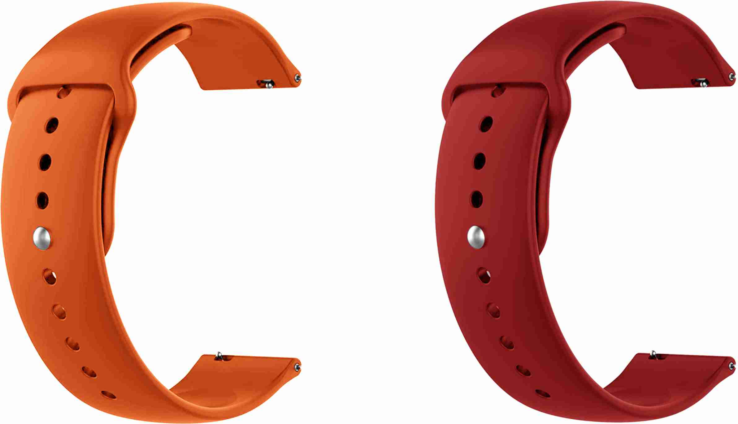 ACM Pack of 2 Watch Strap for Goqii Smart Vital Smartwatch (Orange/Red ...