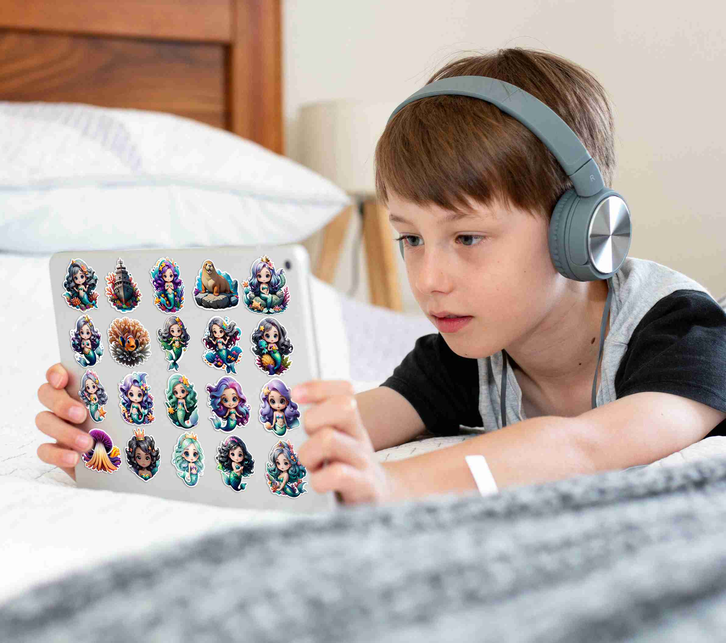 CraftDecor 3.62 cm Cute Mermaid Princess and Sea Creature Stickers for ...