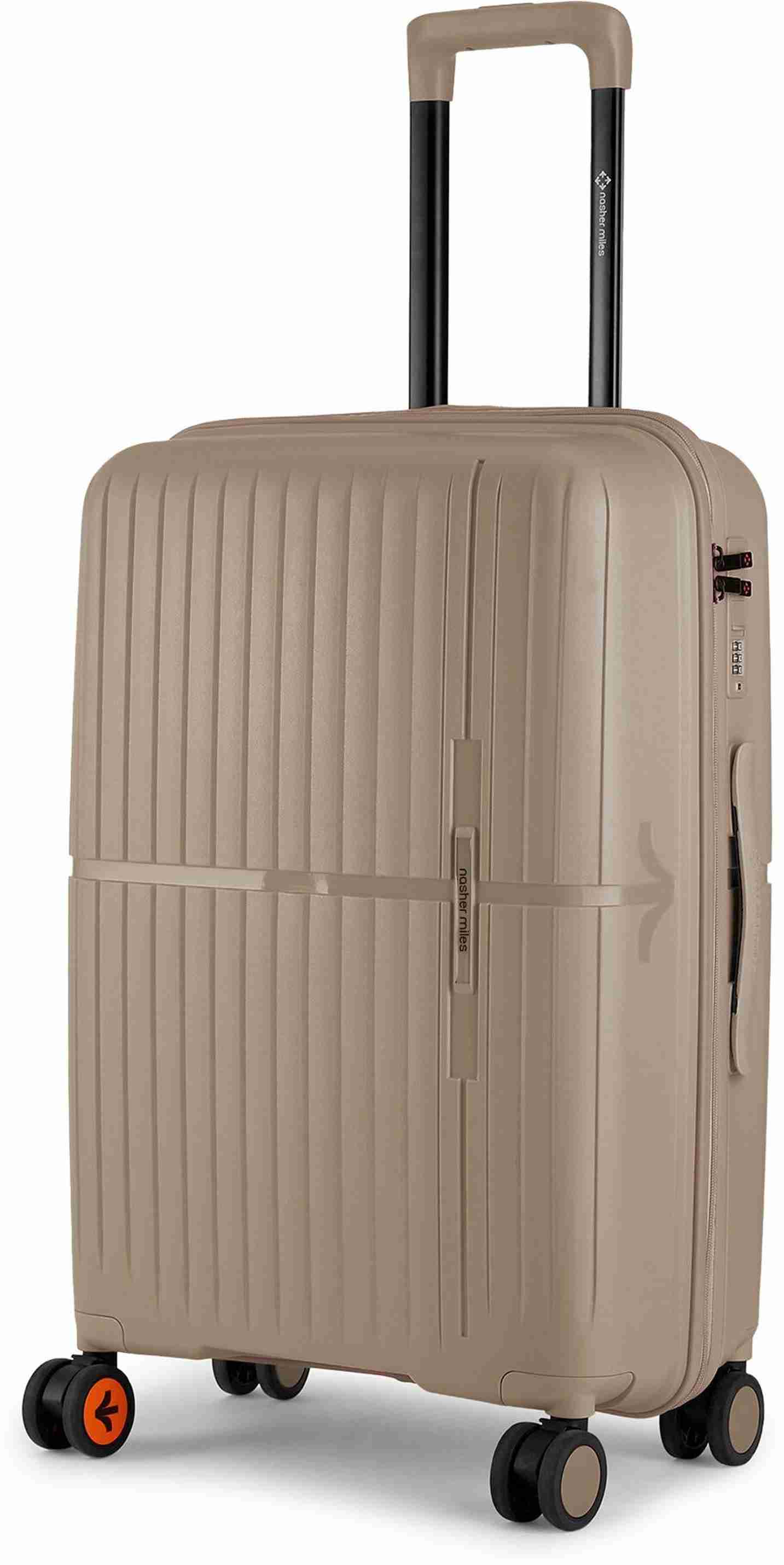 NASHER MILES Hard-Sided Polypropylene Luggage Champagne 65cm Trolley ...