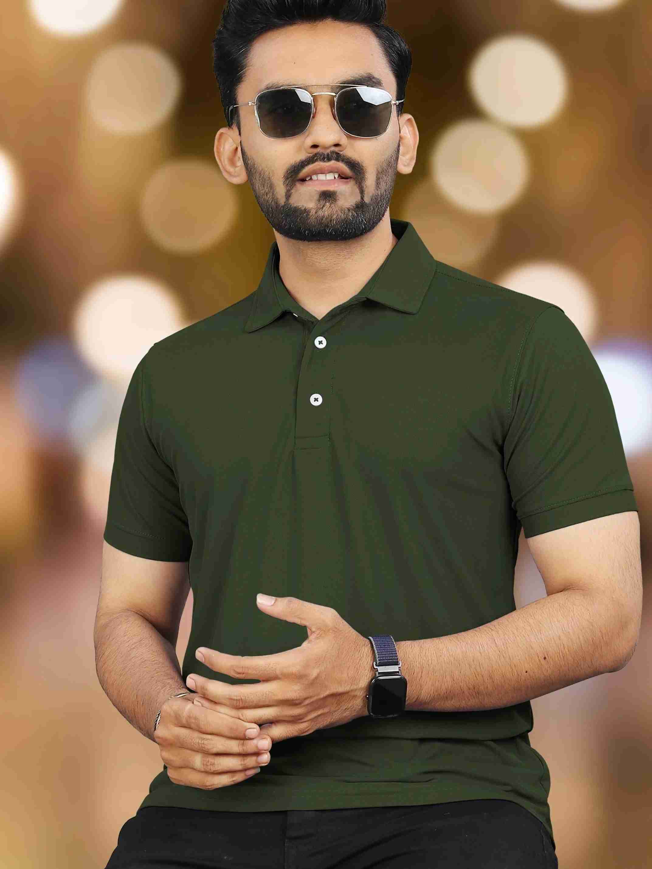 VeBNoR Solid Men Polo Neck Green T-Shirt - Buy VeBNoR Solid Men Polo ...