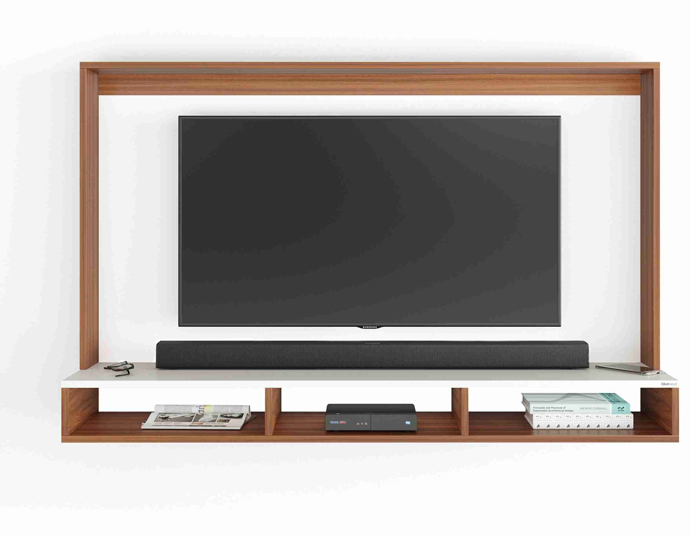 BLUEWUD Primax Neo TV Unit with Storage Shelves for Decor Display Upto ...