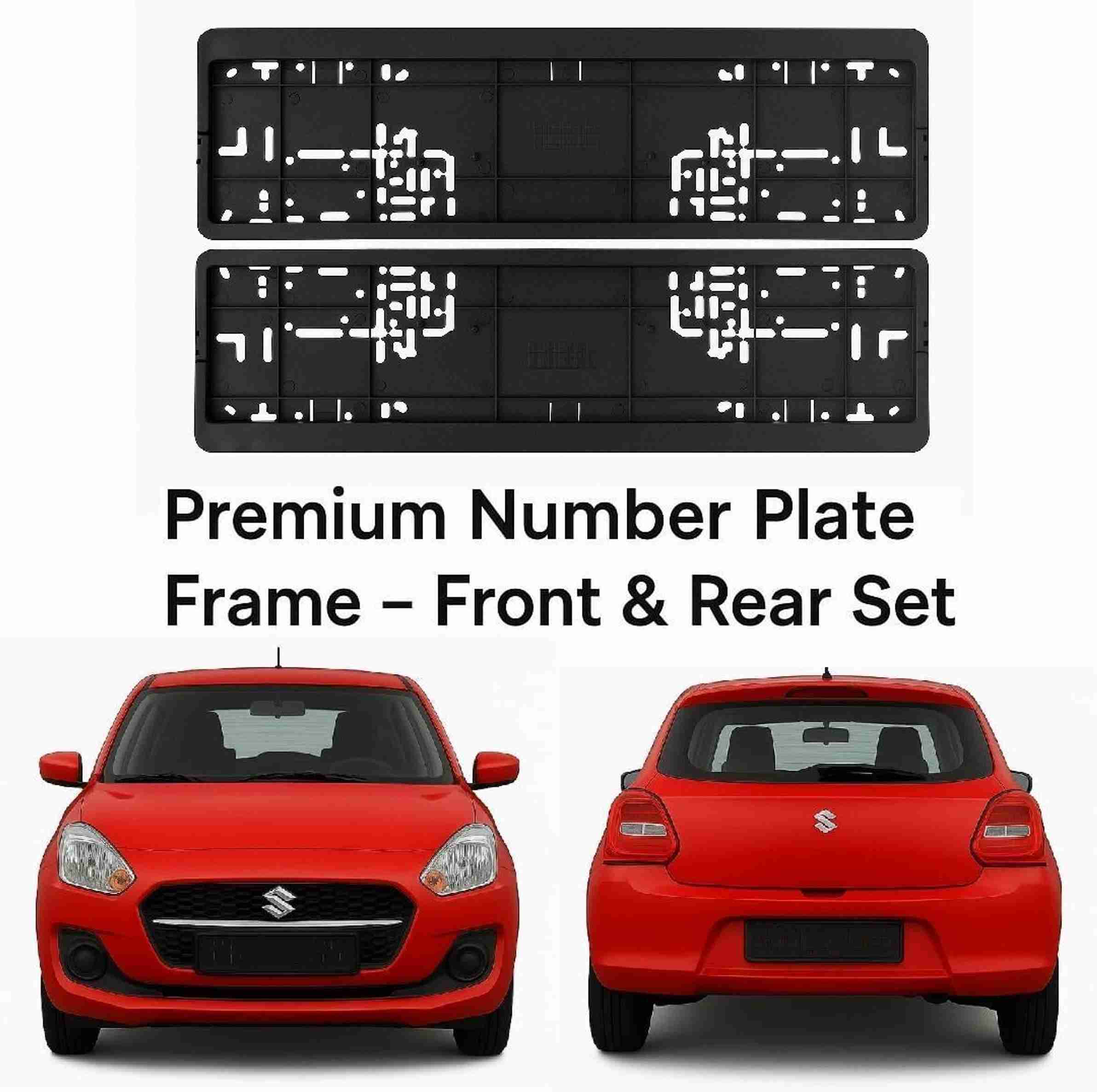Care Zone Car Number Plate Frame Front & Rear License Plate Holder for ...