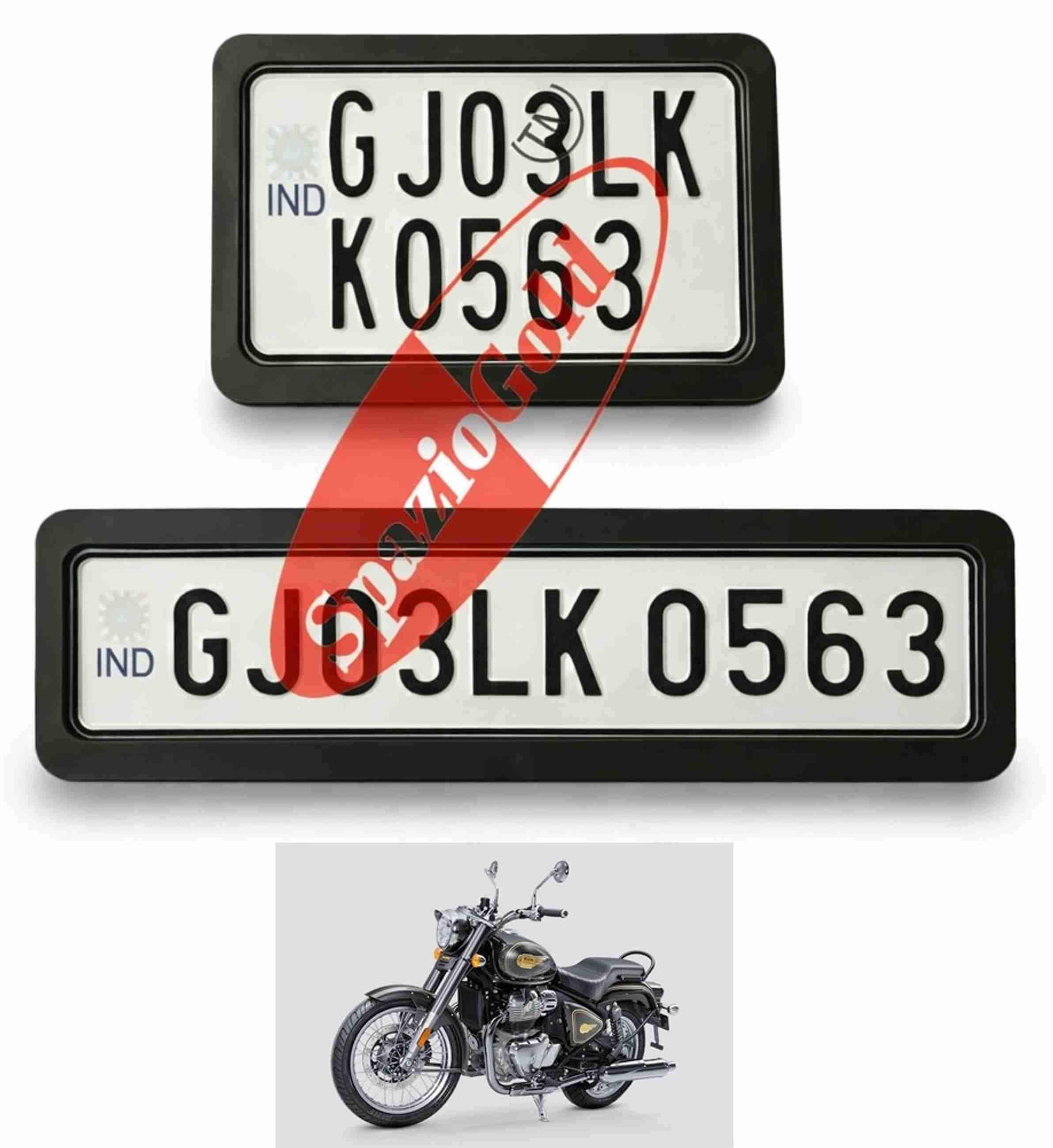 spaziogold Bike Number Plate Frame for Royal Enfield Bullet 650 Bike ...