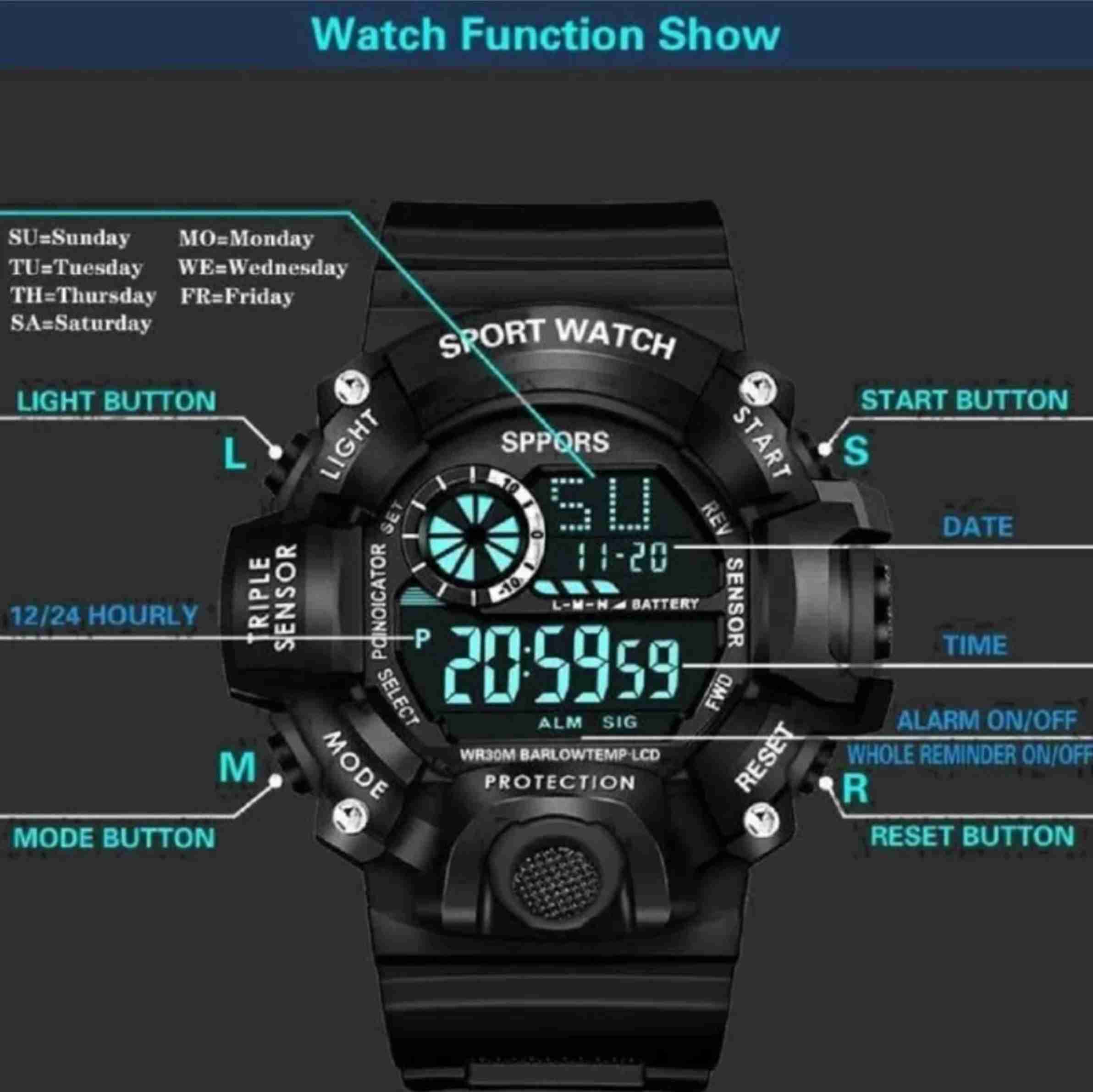 SPLAZOS Water Resistance Water Resistance Digital Watch - For Boys ...