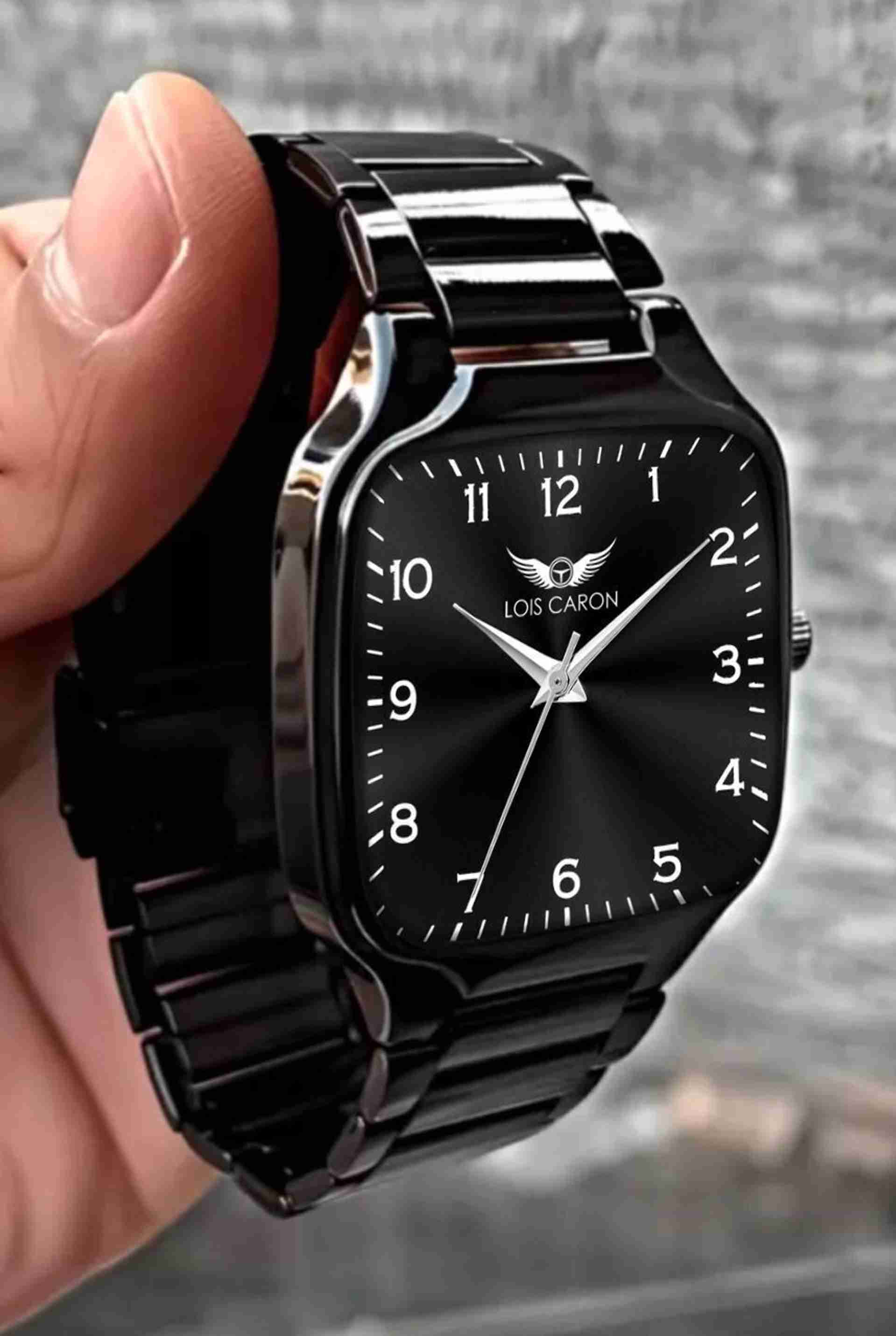 LOIS CARON LCS-8583 Elegant Series Square Quartz For /Boys Wrist Analog ...