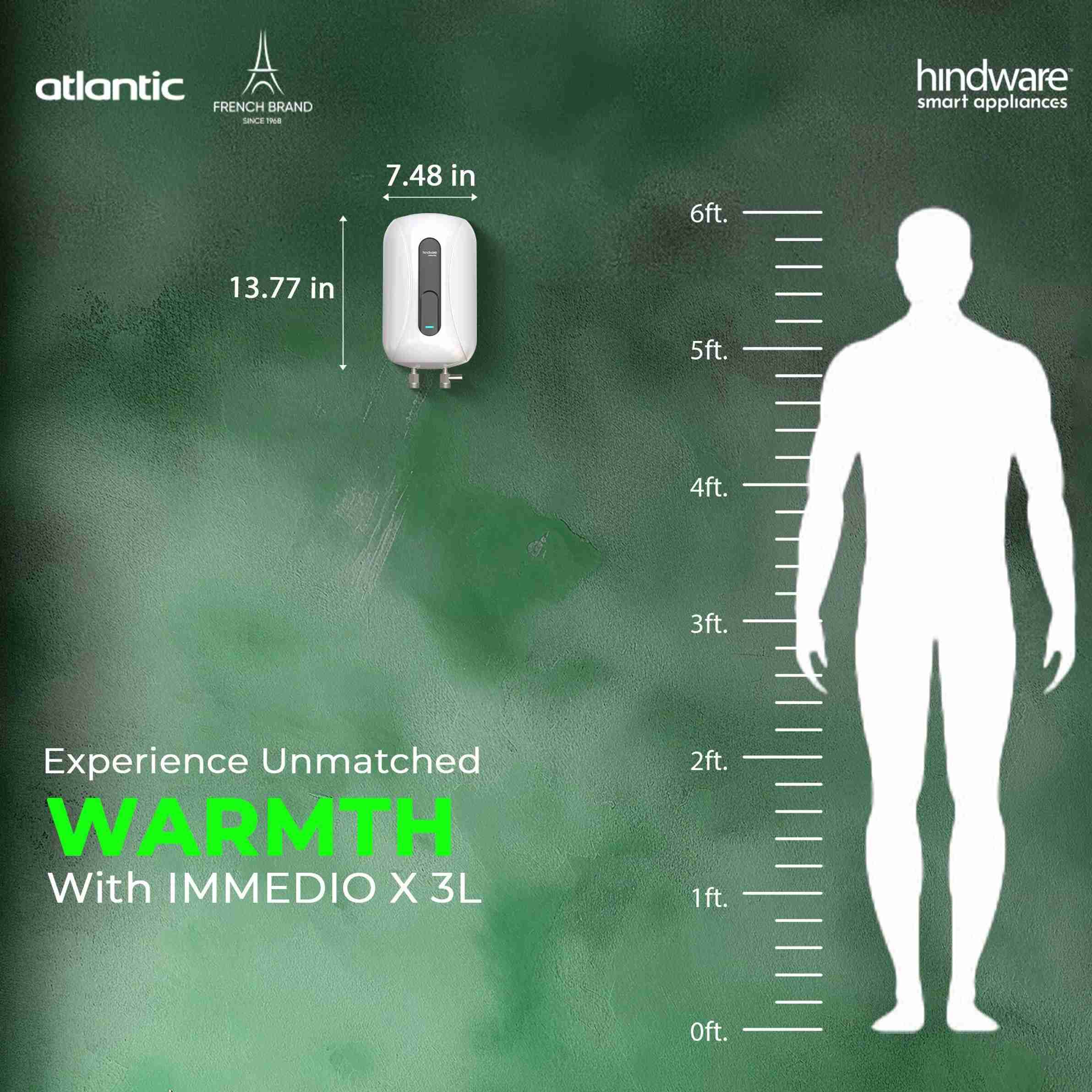 Hindware Smart Appliances IMMEDIO x 3 L Instant Water Geyser | High ...