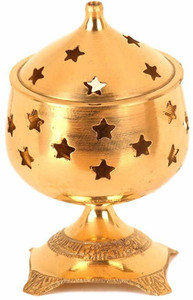 Hari Store Brass Jyothi Lamp/Vilakku with Lid/Star Shaped Design Brass ...