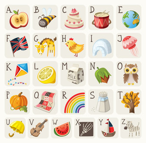 alphabet with character Sticker Poster Paper Print - Educational ...