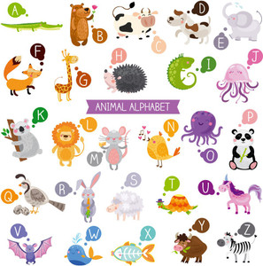 KD animal english alphabets Sticker Poster|Kids learnig poster ...
