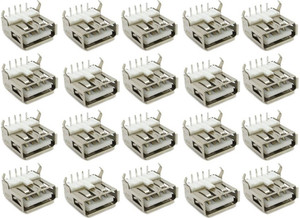 Octo Right Angled Solder A Type USB 2.0 Female 4-Pin PCB Socket ...