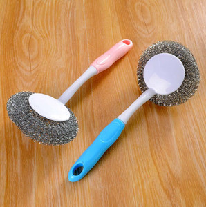 Aric Stainless Steel Scrubber Bartan Juna with Long Handle Scrub Sponge ...