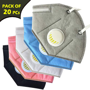 Kroptee (PACK OF 20) N95 Protective Respirator Valve Face Mask with ...