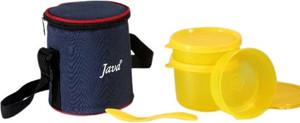 Flipkart.com | JAVA Round Lunch Box Yellow 3 Containers Plastic Office ...