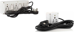 JELECTRICALS Two Extension board With Long Wire 4 Socket Extension ...