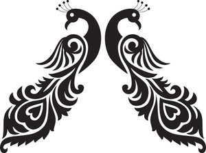 Black And White Peacock Designs