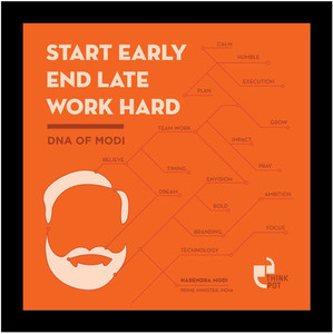Eureka Designs Start Early End Late Work Hard - Narendra Modi Poster ...