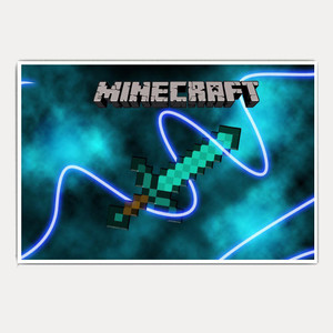 Minecraft Diamond Sword (18x12) Paper Print - Abstract posters in India ...