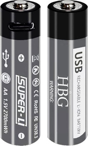 HumBiG AA USB Rechargeable Li-Ion For Remote Control, Mouse, Small Fan ...
