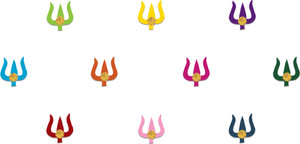 Comet Busters Multicolor Velvet Trishul Bindis With Stone (BV1212 ...