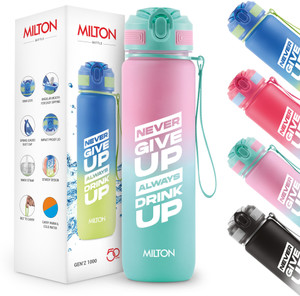 MILTON Gen'Z Water Bottle(Never Give Up) with Straw 1000 ml Plastic ...